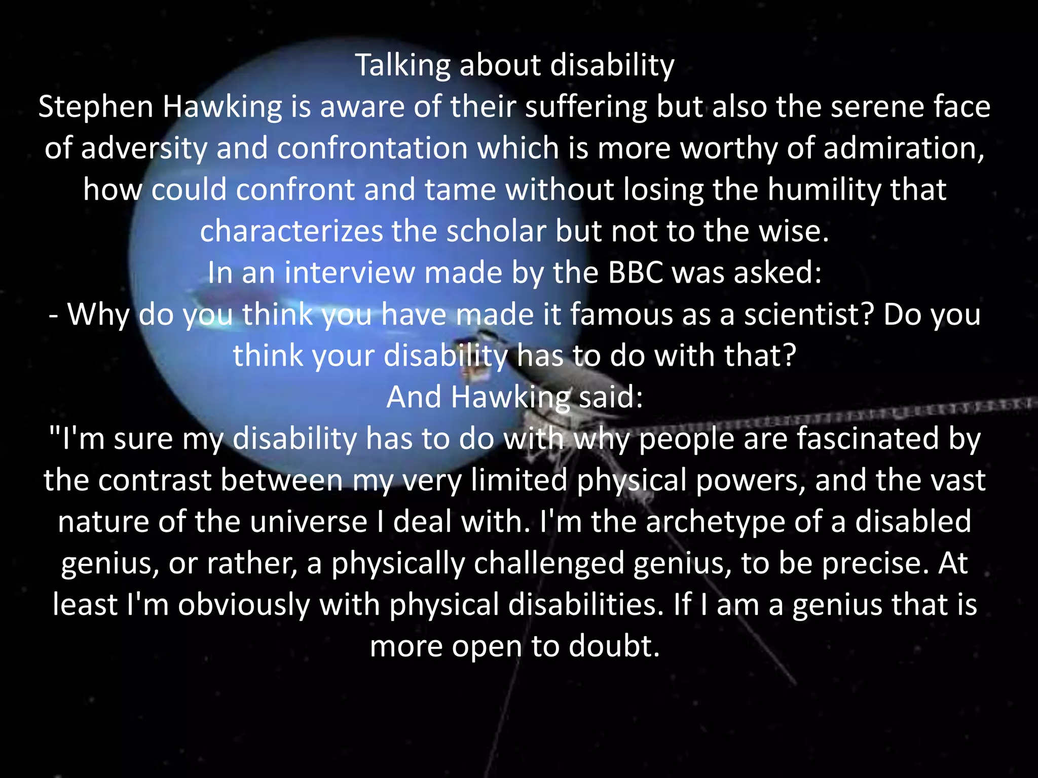 Presentation 2 on stephen william hawking by chirag shetty | PPTX