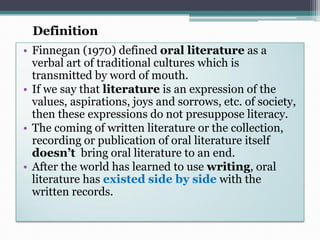 Presentation 2 Oral Literature | PDF