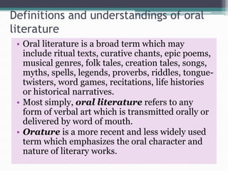 Presentation 2 Oral Literature | PDF