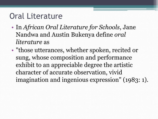 Presentation 2 Oral Literature | PDF | Genres