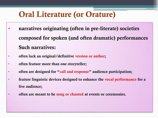 Presentation 2 Oral Literature | PDF | Genres