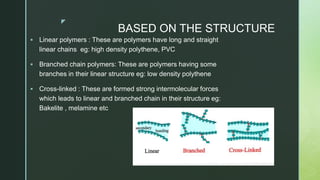 Polymers and its Classifications - Joan Alvares | PPT