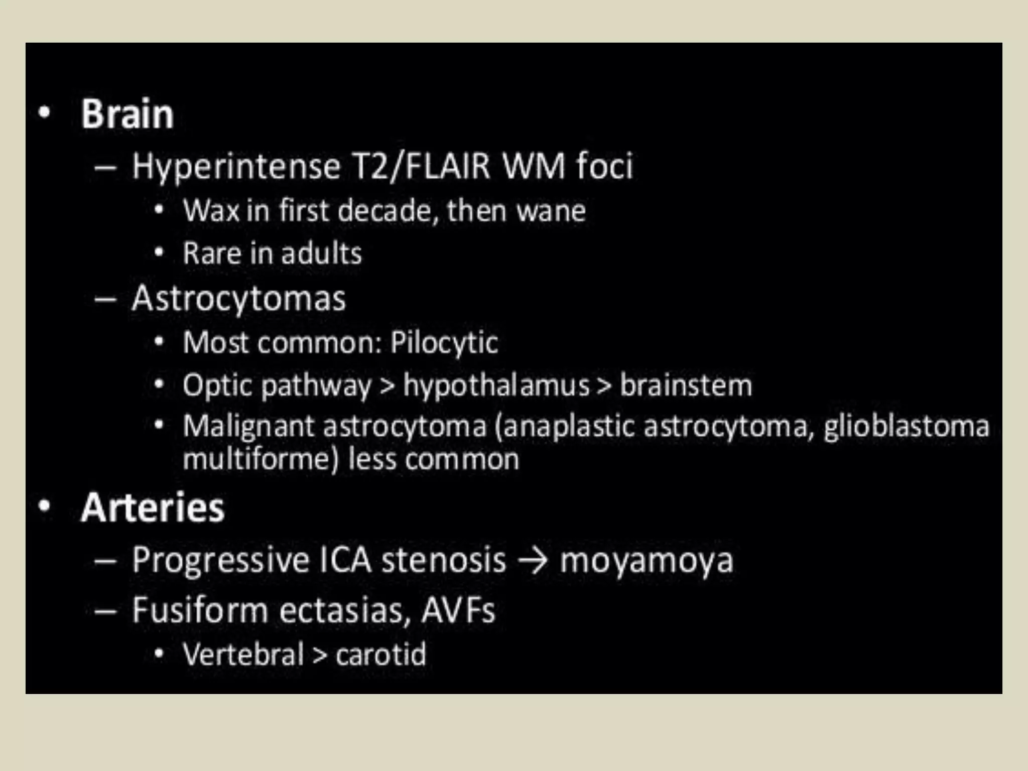 Presentation2, radiological imaging of phakomatosis. | PPTX
