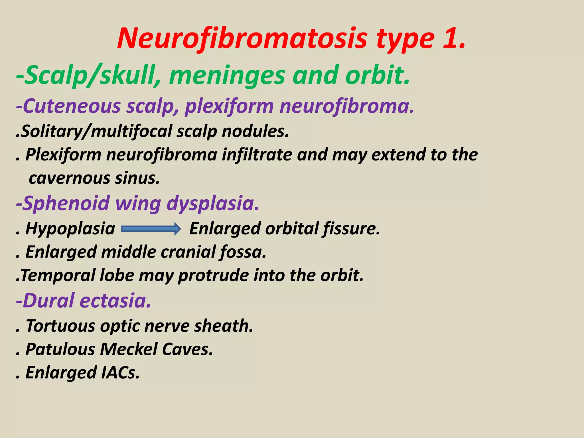 Presentation2, radiological imaging of phakomatosis. | PPTX