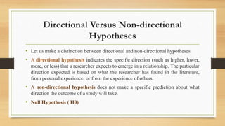 Presentation: Research Problem, Questions, Variables and Hypotheses | PPTX