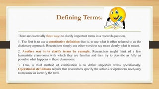 Presentation: Research Problem, Questions, Variables and Hypotheses | PPTX