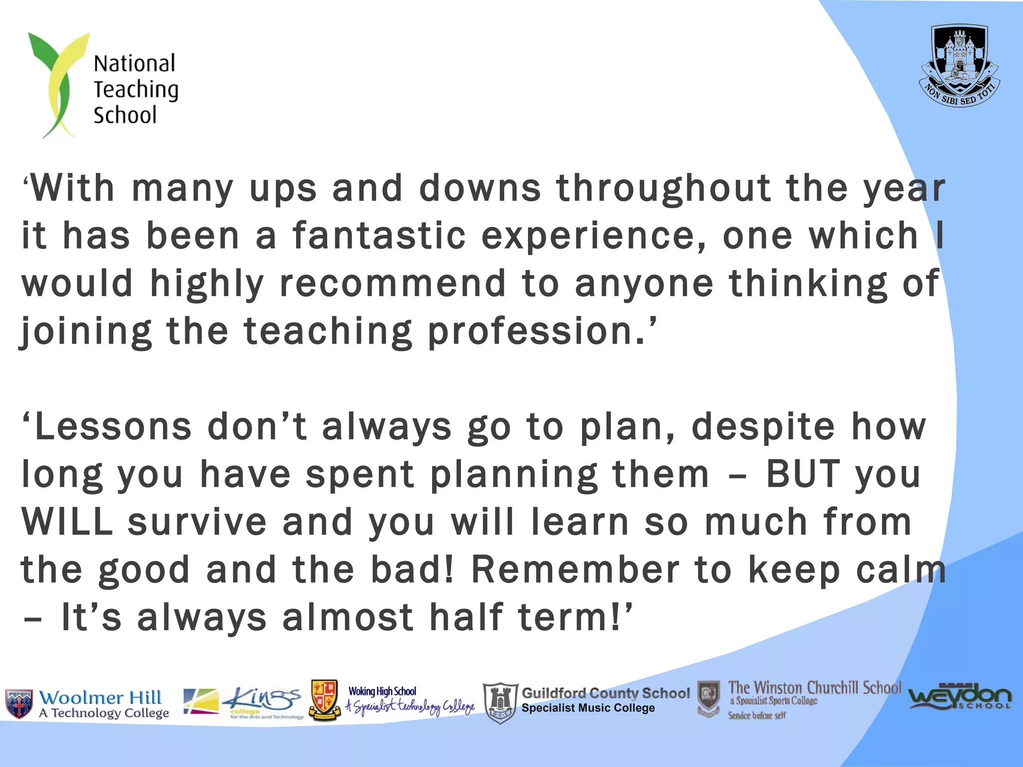 Trainee Advice and Testimonials | PPT