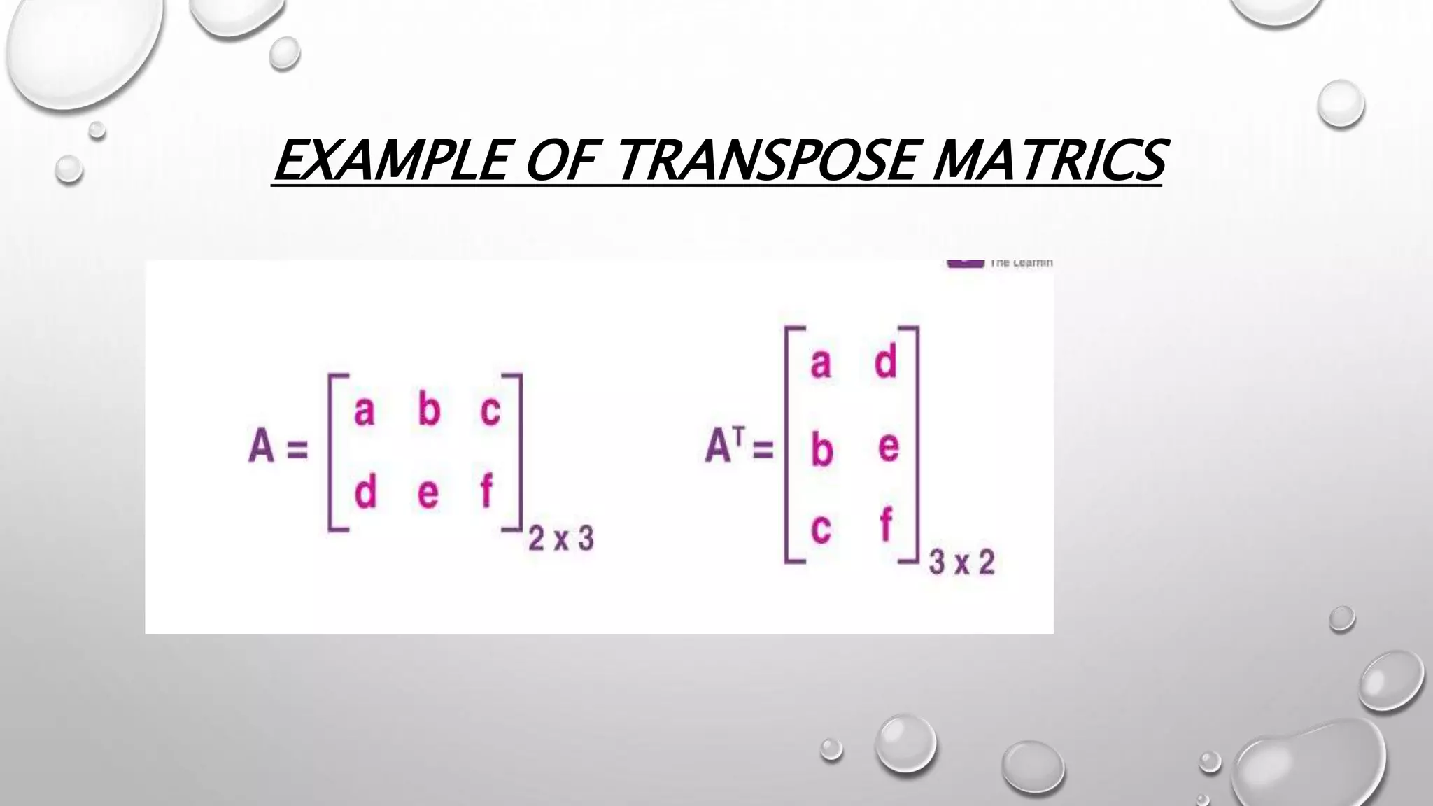 Transpose Of Matrix Pptx