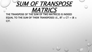 Transpose of matrix | PPTX