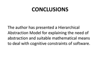 A HIERARCHICAL ABSTRACTION MODEL FOR SOFTWARE ENGINEERING | PPTX