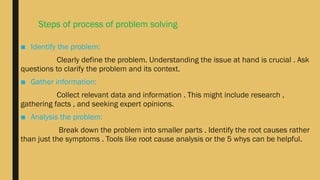 problem solving skills of a leadership, and techniques | PPTX