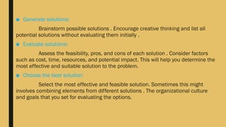problem solving skills of a leadership, and techniques | PPTX