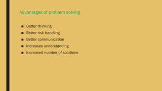problem solving skills of a leadership, and techniques | PPTX