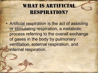 CPR - Artificial Resuscitation | PPTX