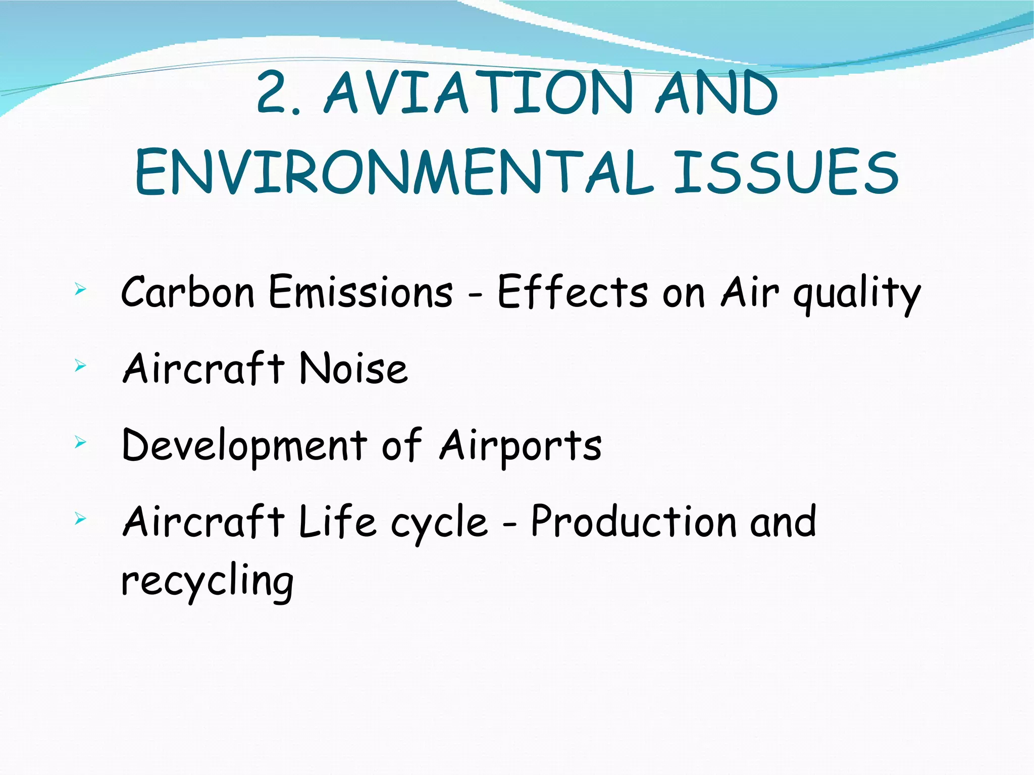 Mitigation of environmental issues of Aviation | PPT