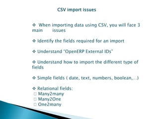 How to import datas in OpenERP 7.0 | PPT