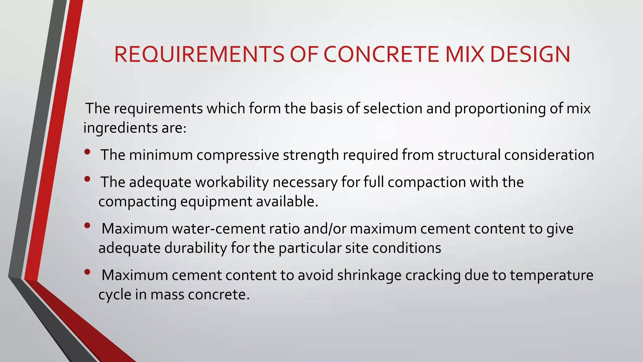 Mix Design of Concrete | PPT | Free Download