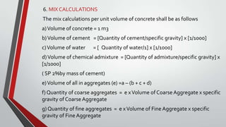 Mix Design of Concrete | PPTX