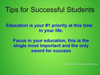 Tips for Successful Students | PPT