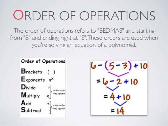 Order Of Operations Bedmas