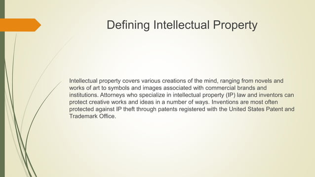 Defining Intellectual Property | PPT
