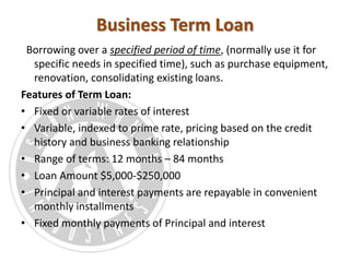 Bank Financing for Small Business | PPTX