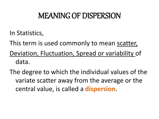 Absolute Measures of dispersion | PPTX