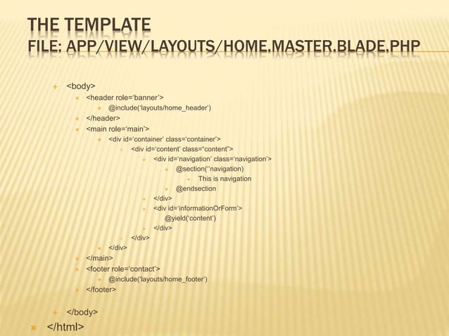 Blade Template and Laravel | PPT