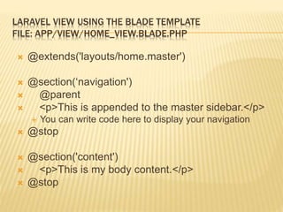 Blade Template and Laravel | PPT