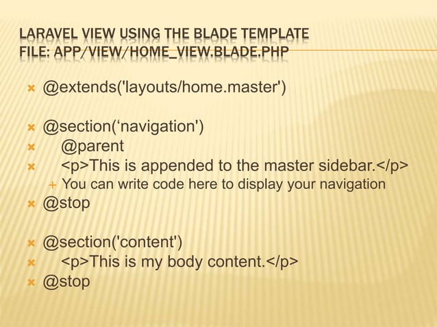 Blade Template and Laravel | PPT