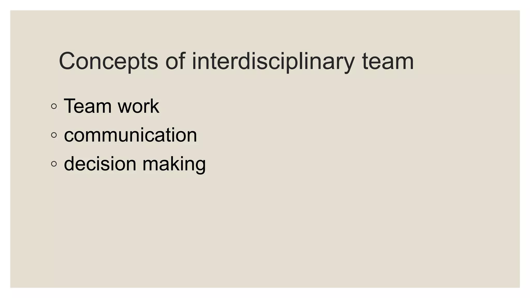 Interdisciplinary Team | PPTX