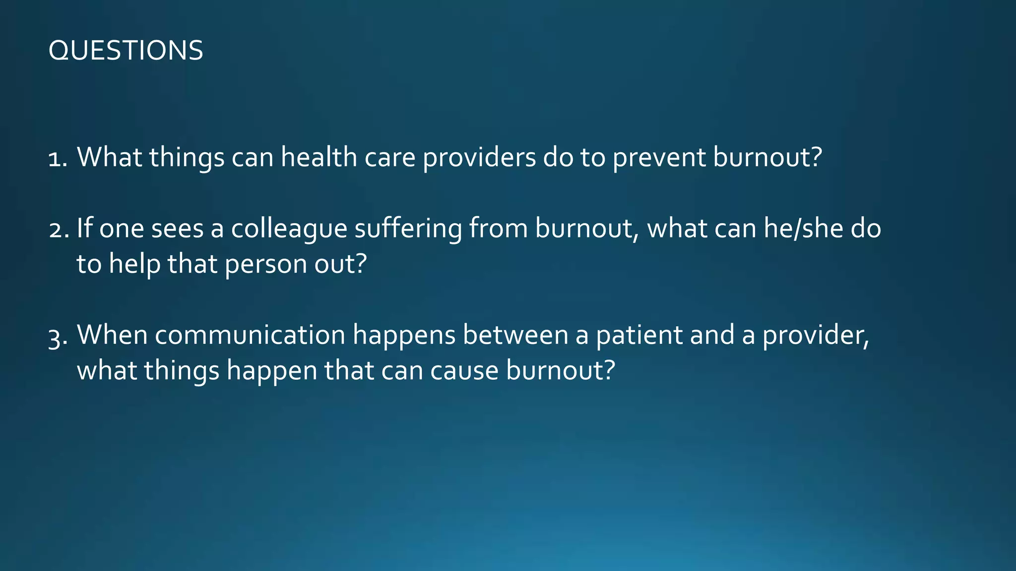 Burnout Among Health Professionals | PPTX