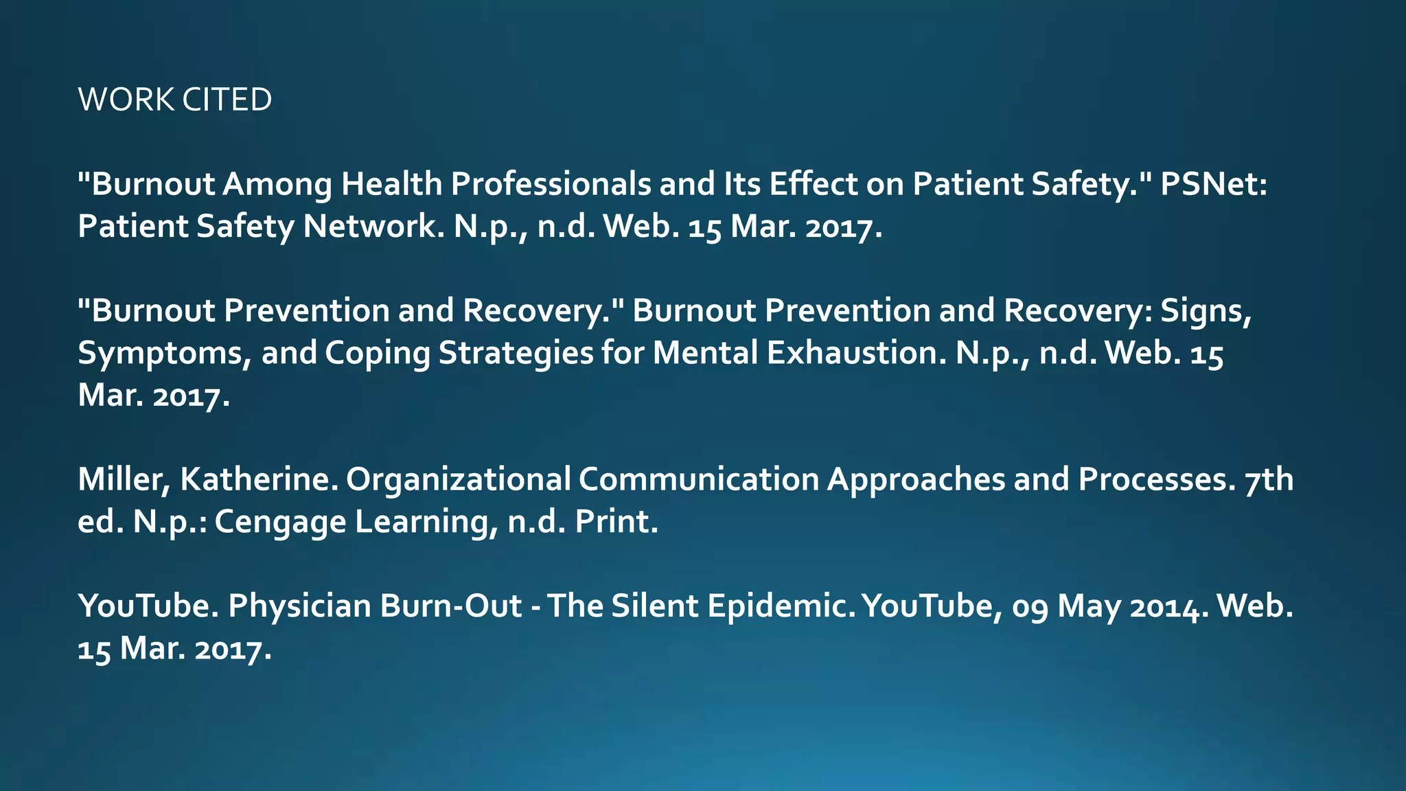 Burnout Among Health Professionals | PPTX