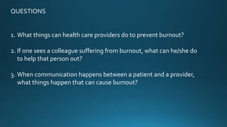 Burnout Among Health Professionals | PPTX