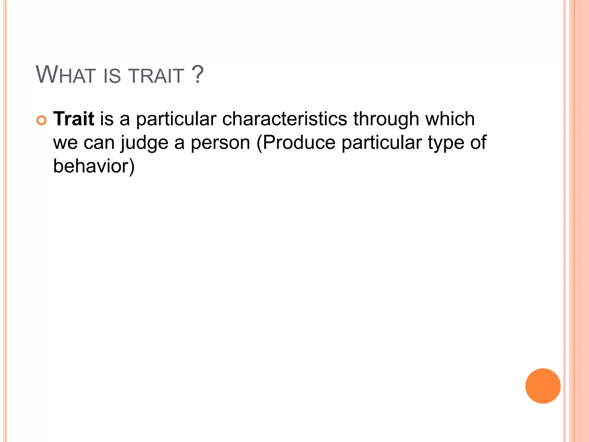 trait theories | PPTX | Science