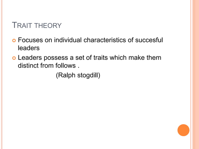 trait theories | PPTX | Science