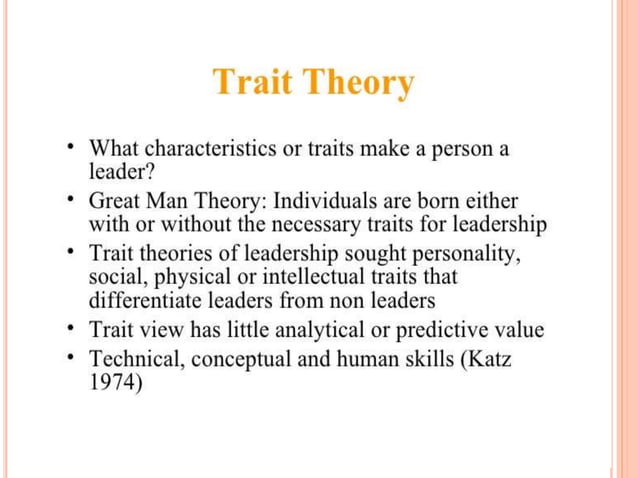 trait theories | PPTX | Science