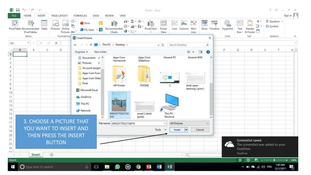 How to insert a picture in excel | PPTX