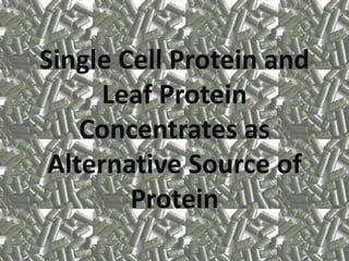 Single cell protein and Leaf protein concentrates as alternative ...