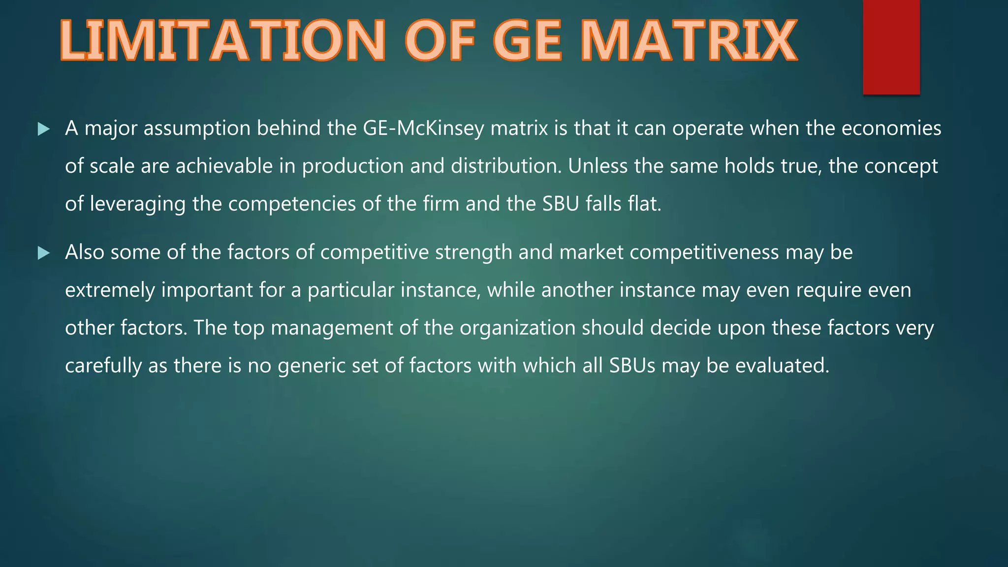 GE Matrix and explanation | PPTX