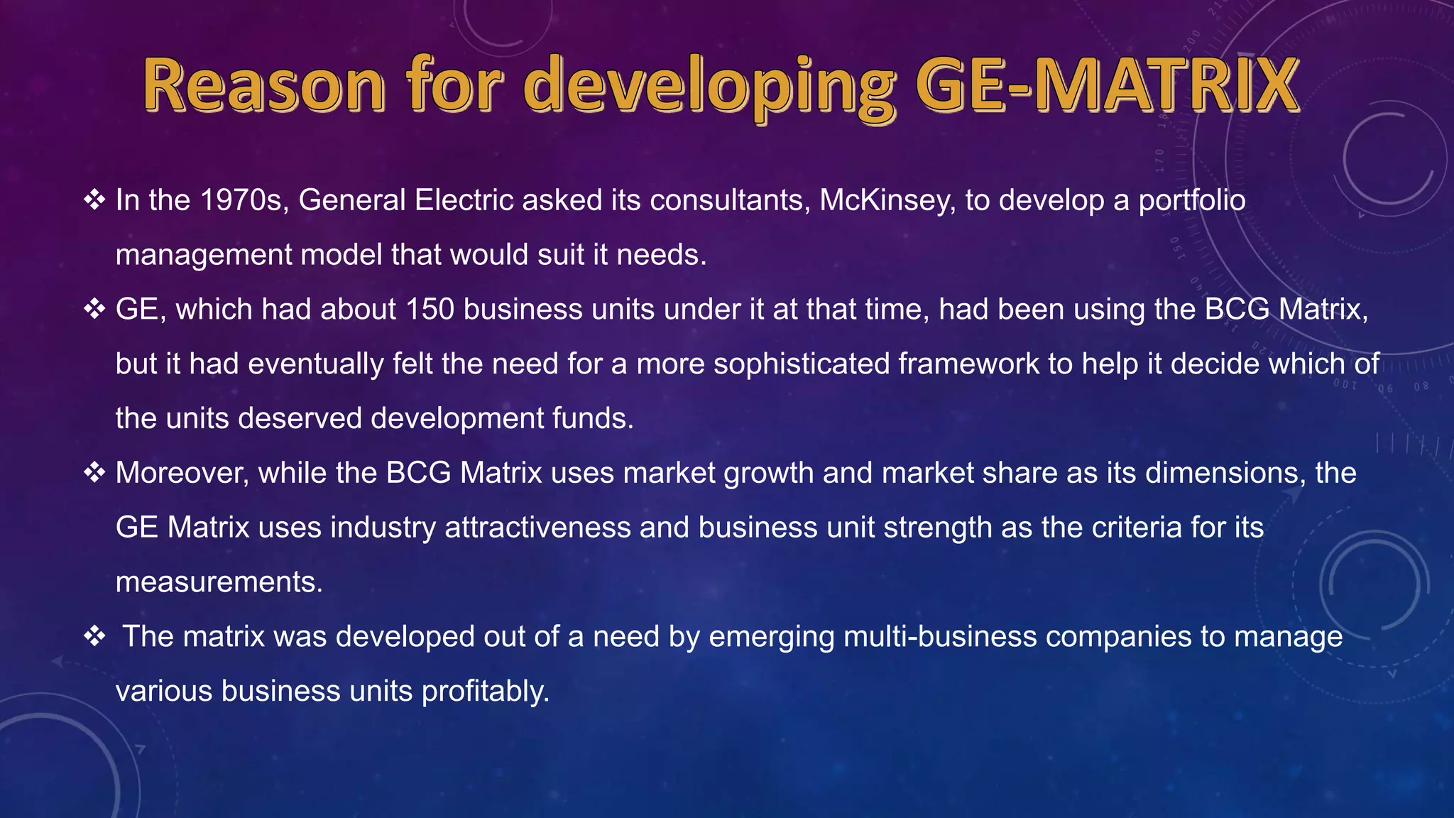 GE Matrix and explanation | PPTX