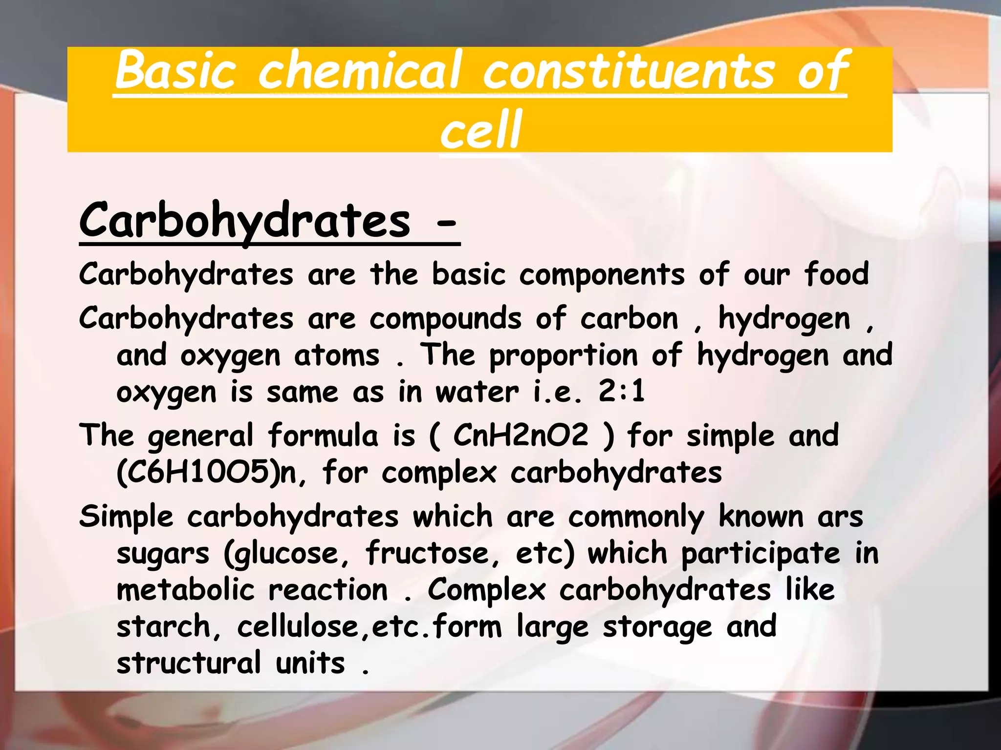 Biochemistry of cells | PPT