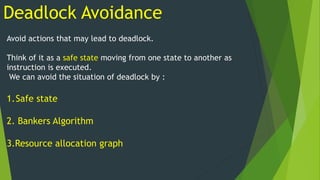 Deadlock avoidance and prevention .. computer networking | PPTX