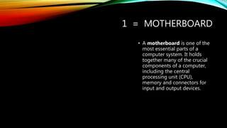 computer hardware basic information | PPTX | Computer Peripherals | Computing