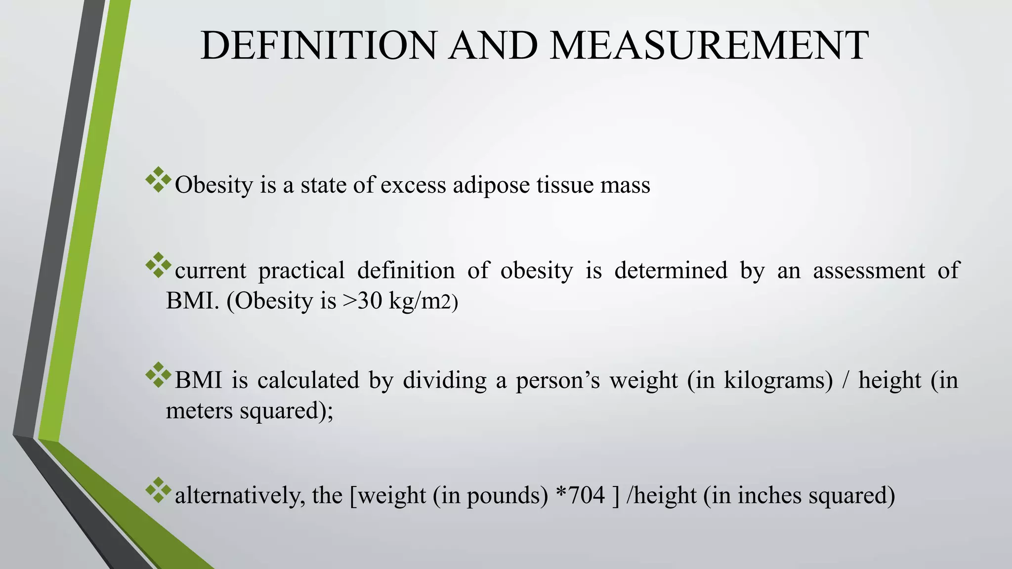 obesity - a systematic approach | PPTX