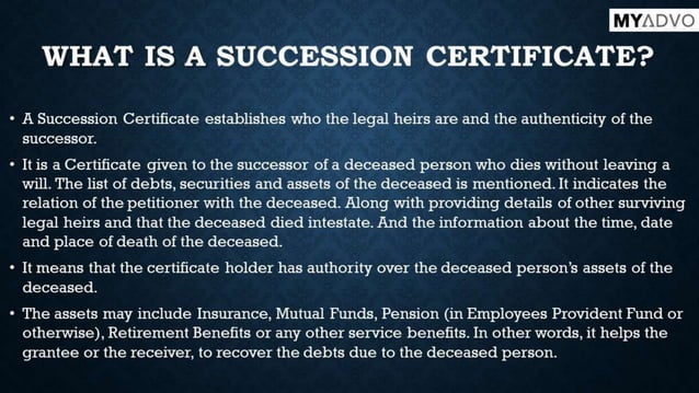 Succession Certificate - Process, Benefits, & More! | PPTX