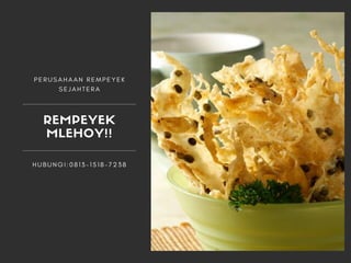 peyek udang rebon,peyek laron,peyek bayam | PDF