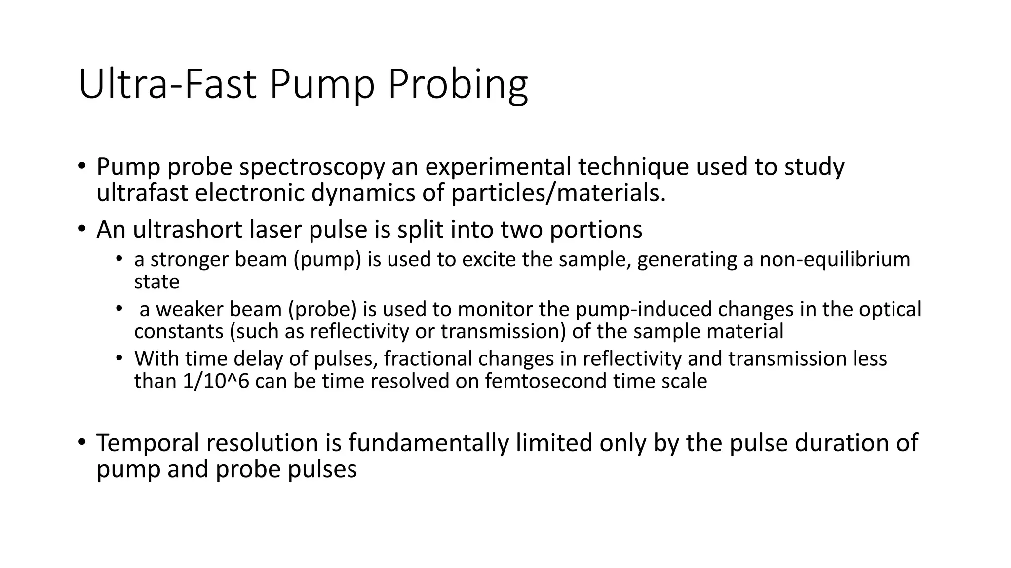 Ultra Fast Pump Probe | PPTX