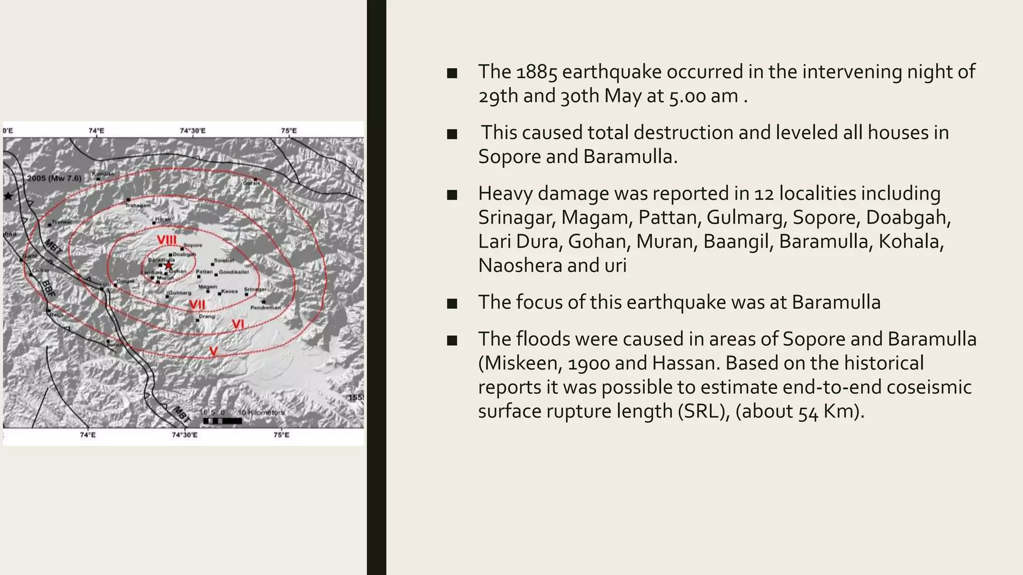 Kashmir earthquake 1885 | PPTX