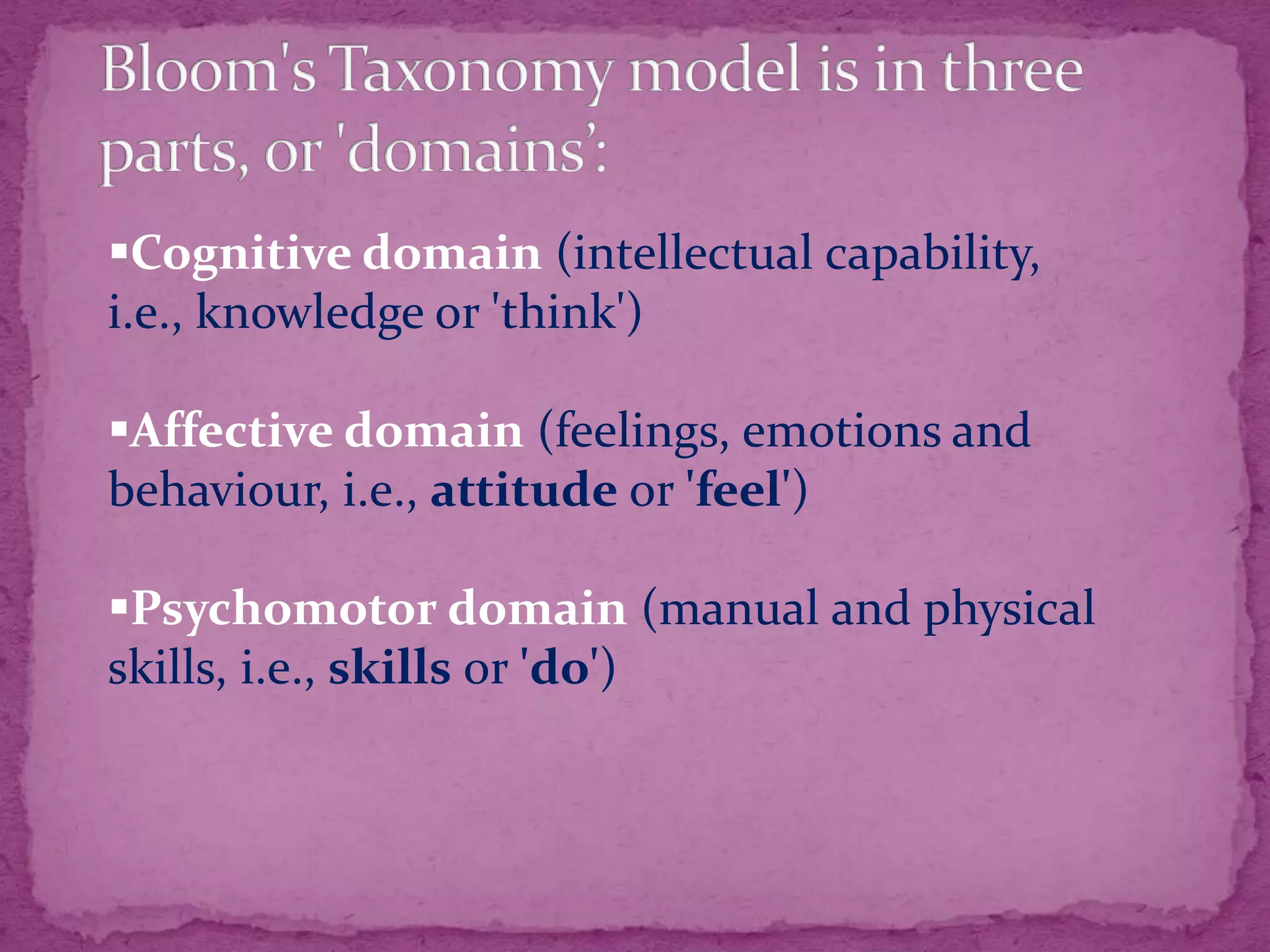 Bloom's texonomy | PPTX